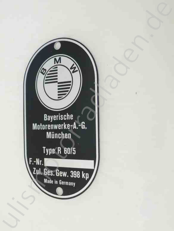 Identification plate for BMW R60/5