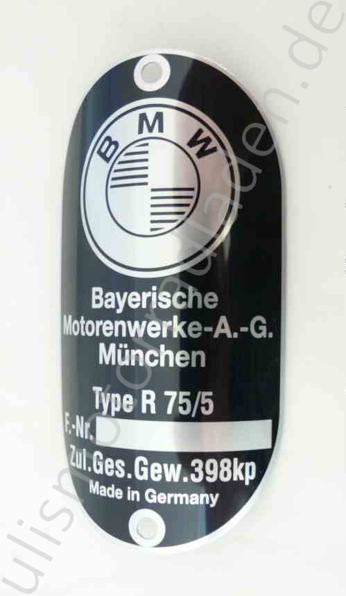 Plaque d'identification pour BMW R75/5